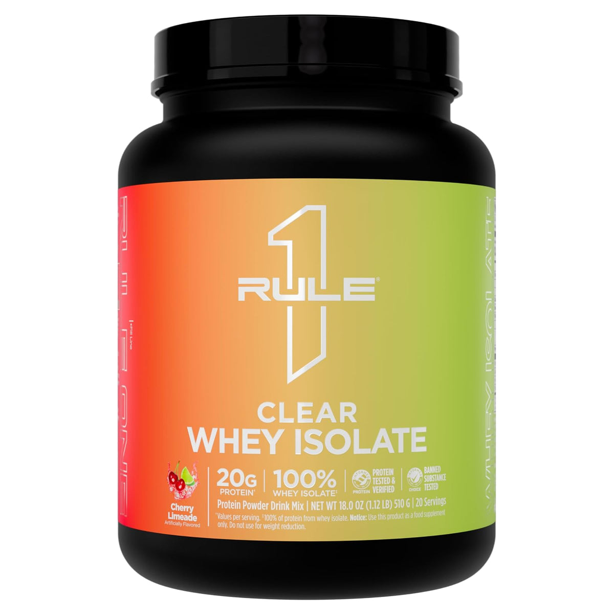 Rule 1 Proteins Clear Whey Isolate cherry limeade flavour