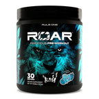 Rule 1 R1 Roar Blue Razz pre-workout powder