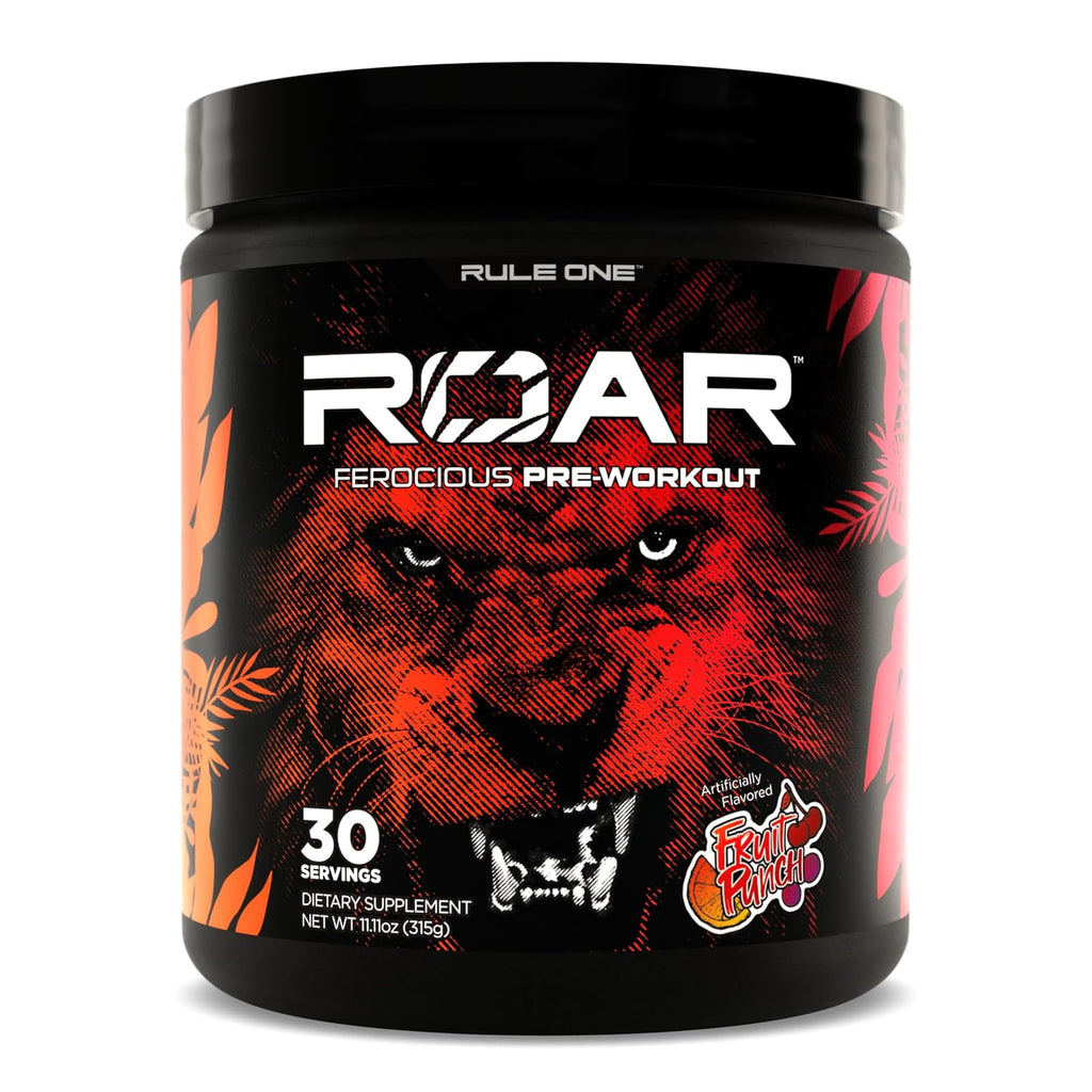 Rule 1 R1 Roar Fruit Punch pre-workout powder