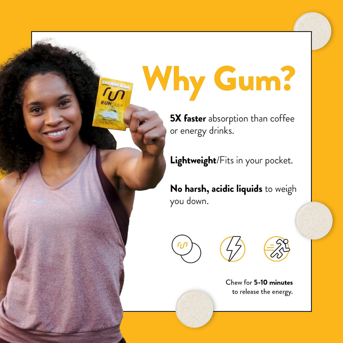 Run Gum 50 mg caffeine chew