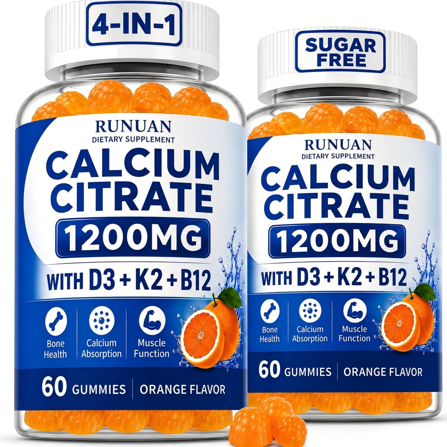 RUNUAN calcium citrate gummies for strong bones