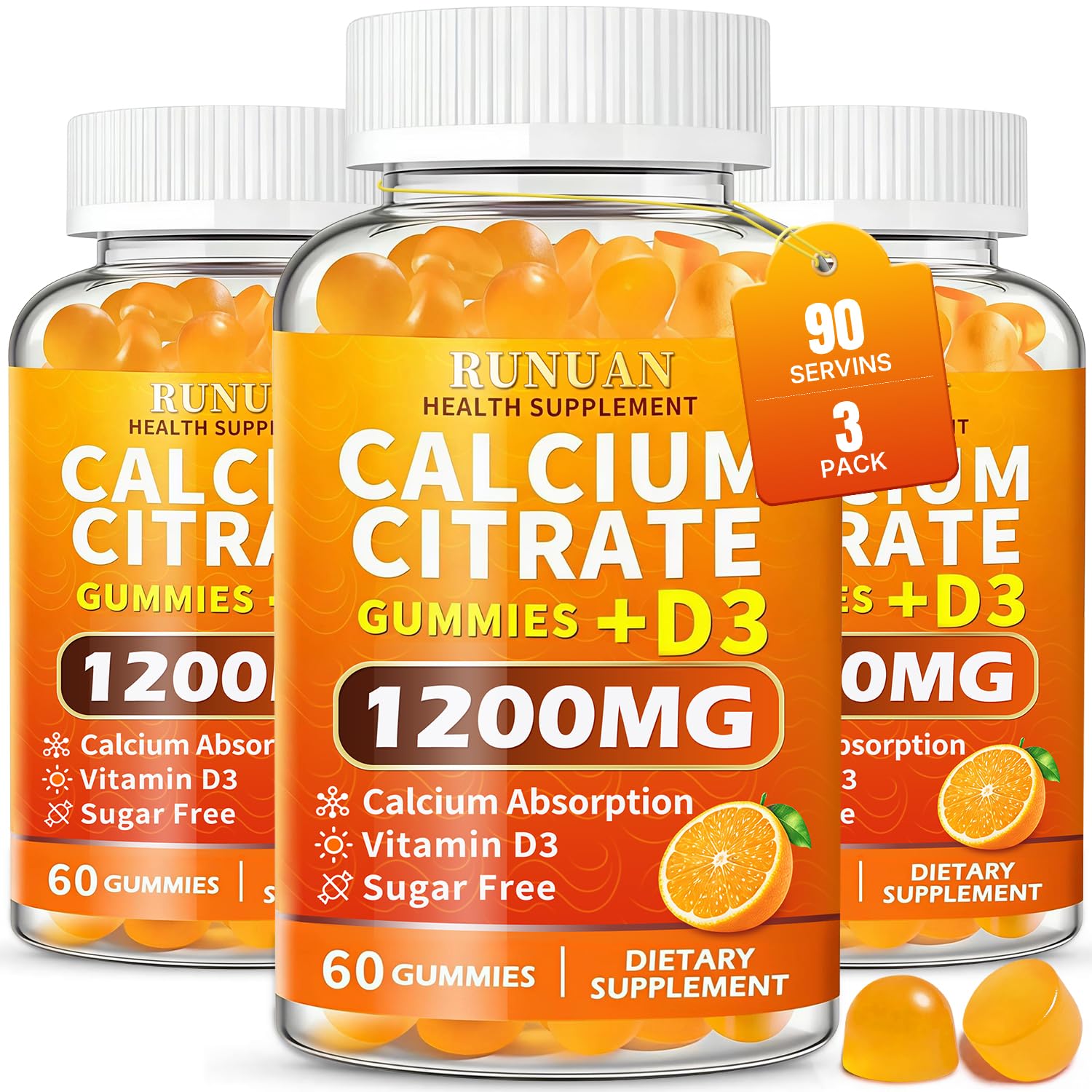 RUNUAN calcium gummies for strong bones