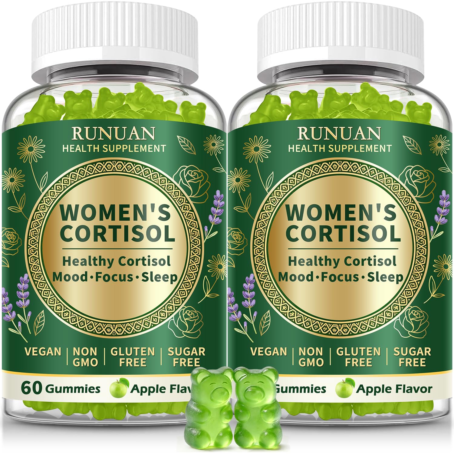 RUNUAN cortisol reducer gummies for stress relief