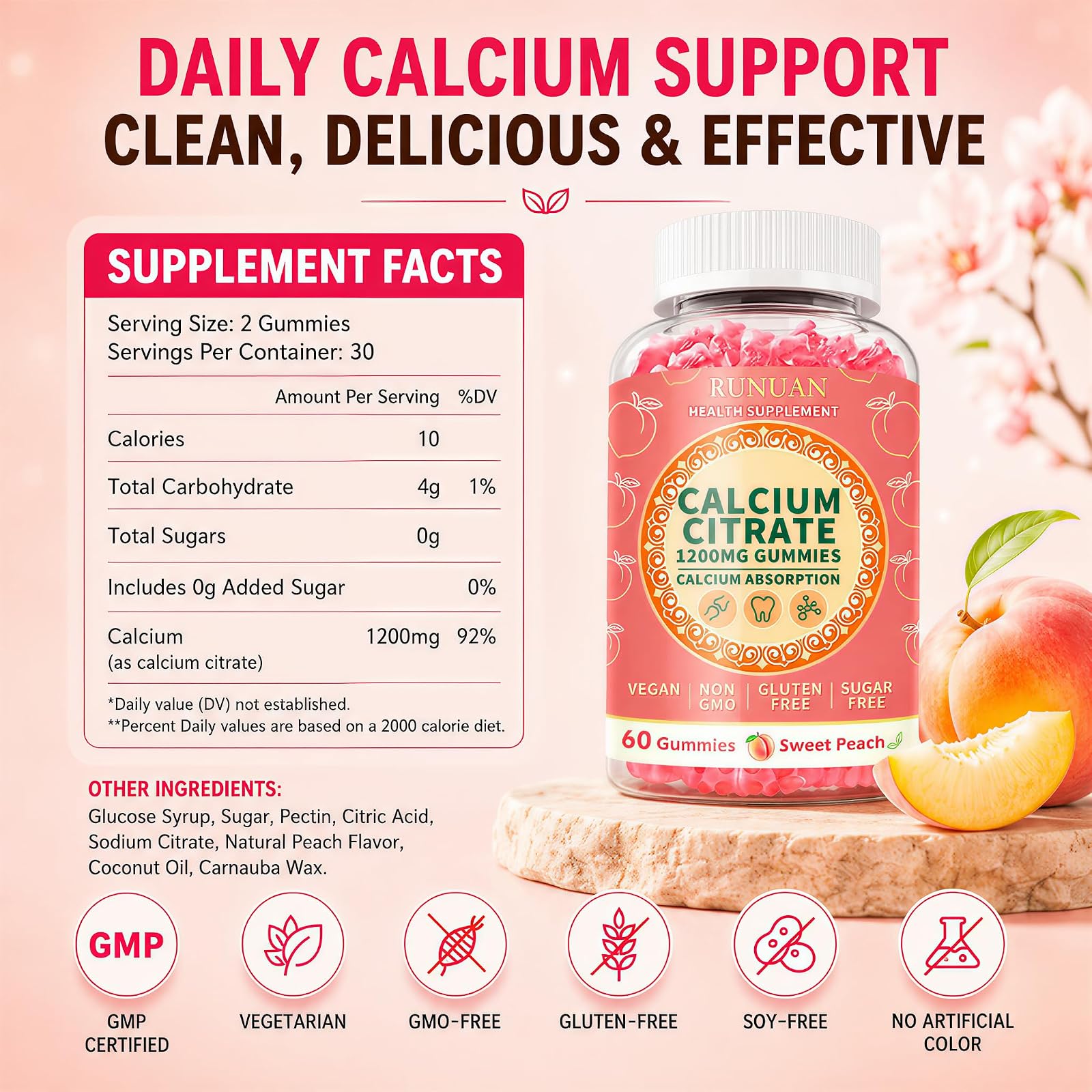 RUNUAN gummies for enhanced calcium absorption