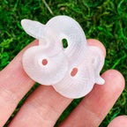 Runyangshi selenite snake crystal ornament