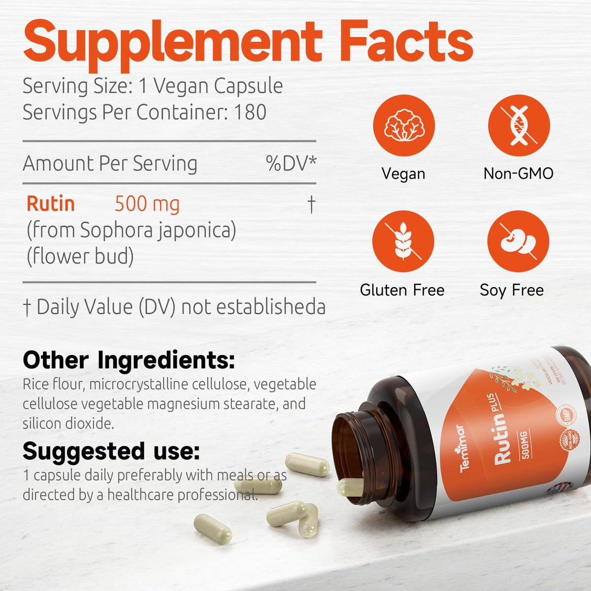 Rutin capsules for immune support