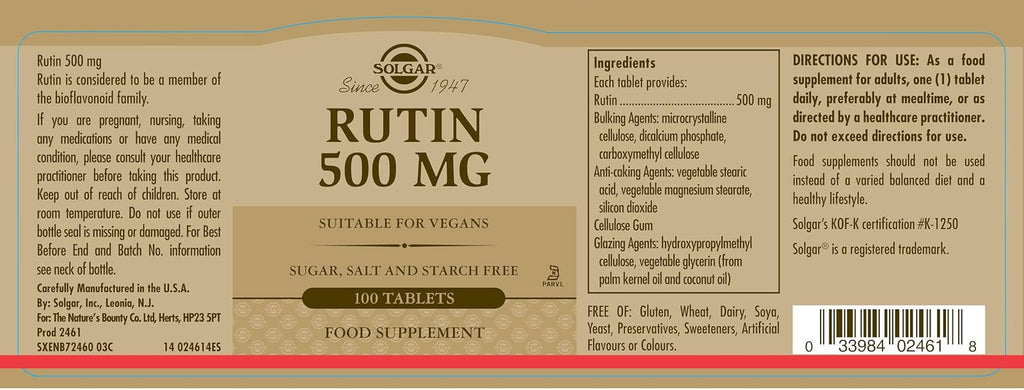 Rutin supplement for healthy circulation