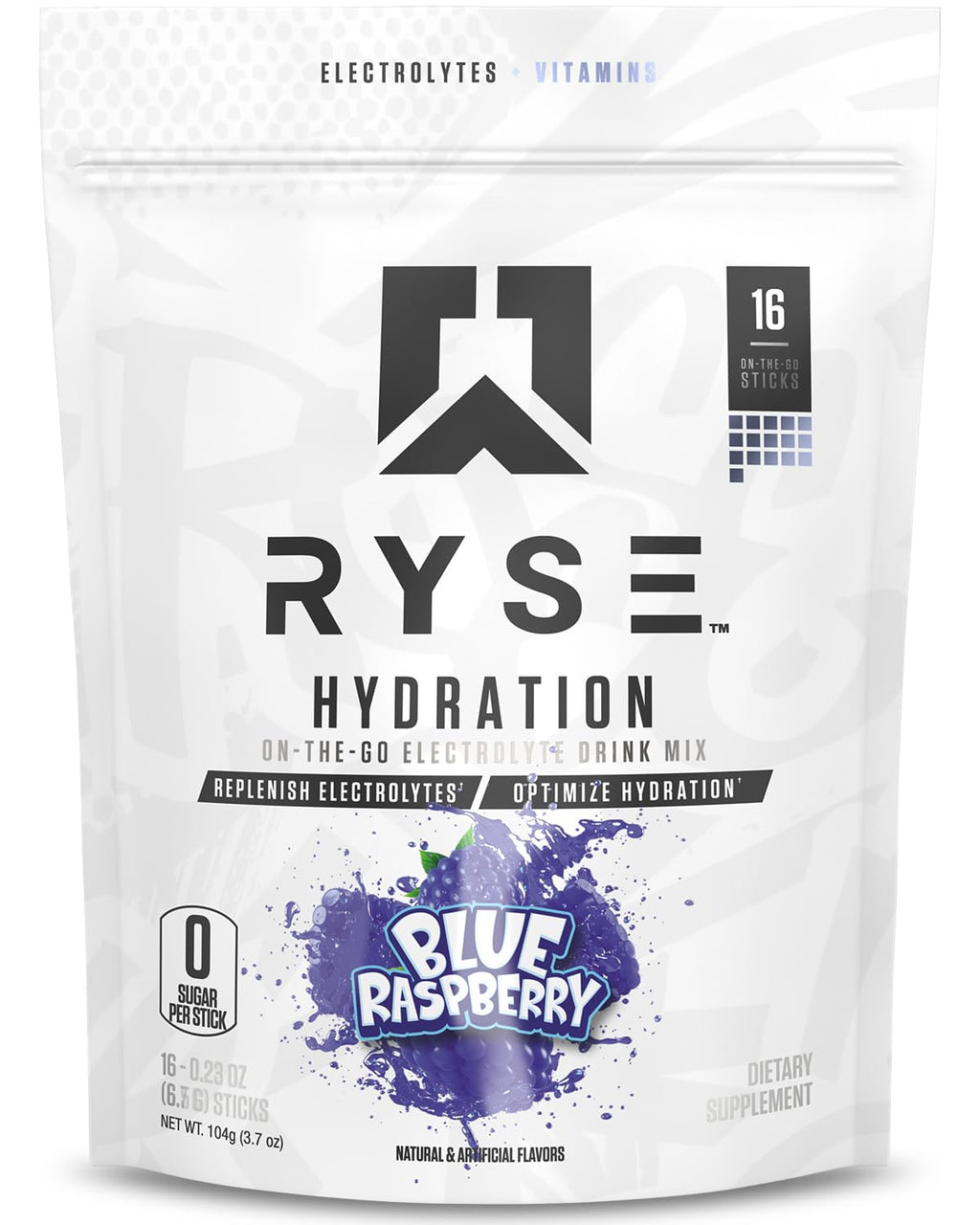 RYSE electrolyte powder blue raspberry