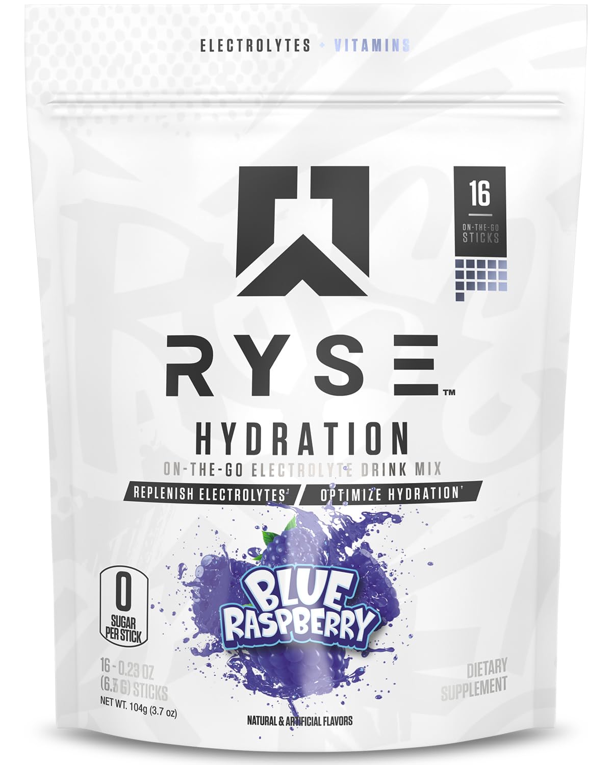 RYSE electrolyte powder blue raspberry