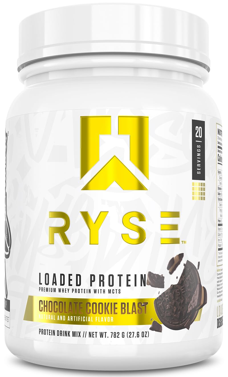 RYSE whey protein chocolate cookie flavor