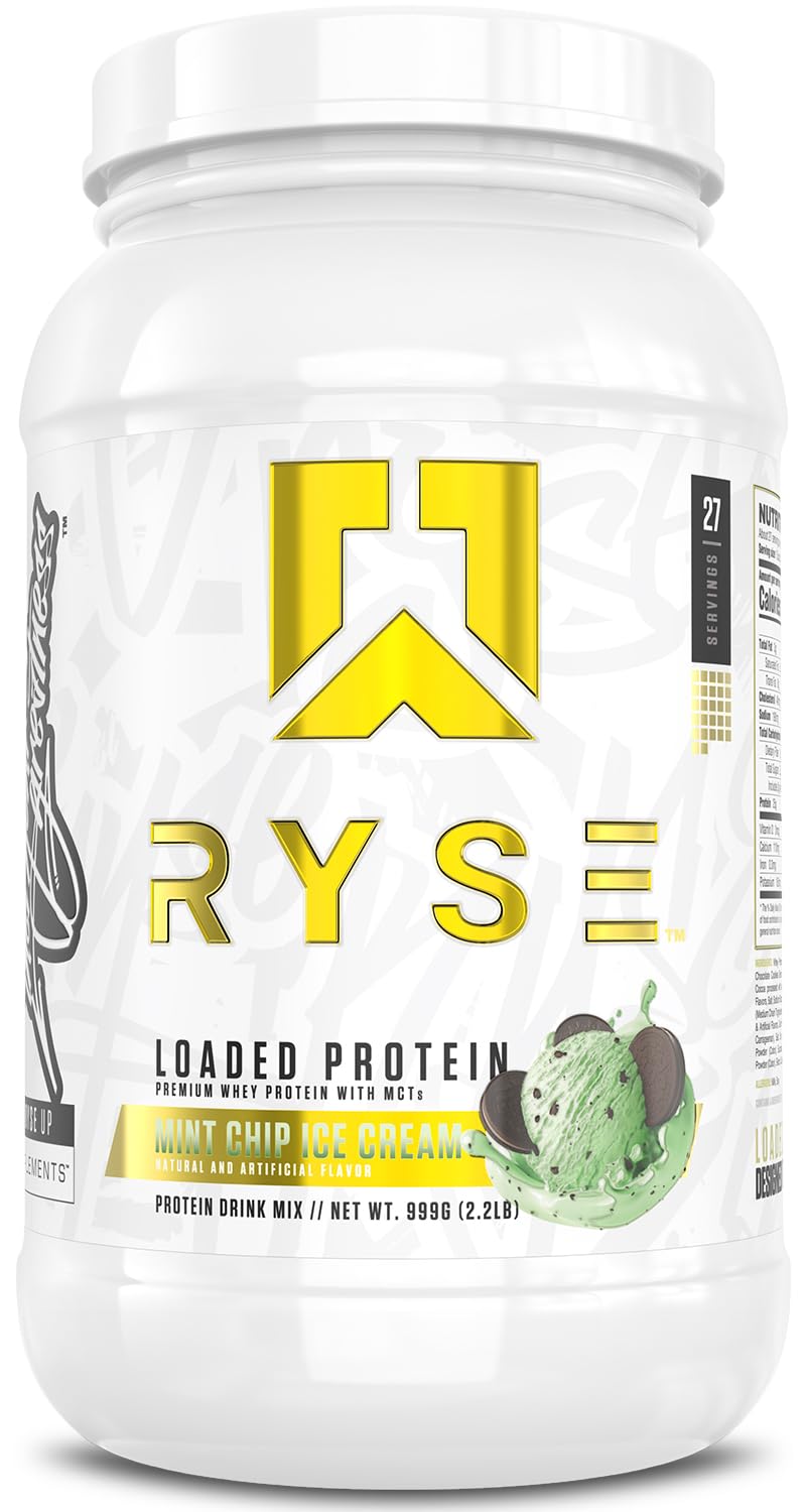 RYSE whey protein mint chip flavour
