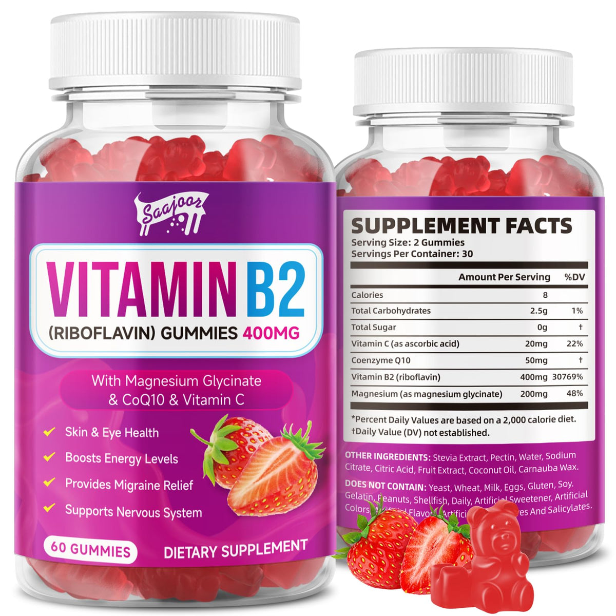 Saajoor Vitamin B2 gummies for energy