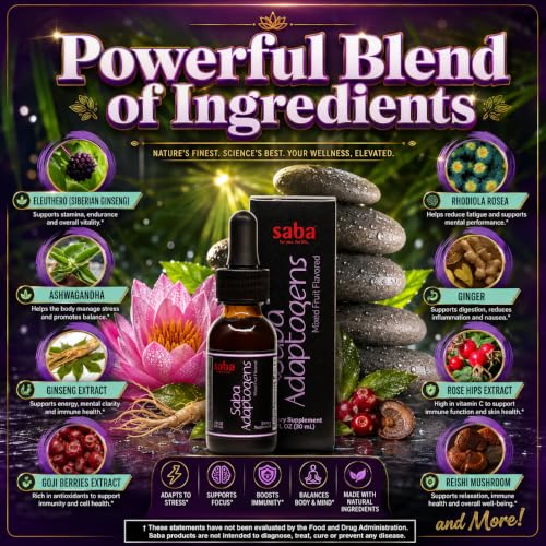 Saba adaptogen drops for holistic health