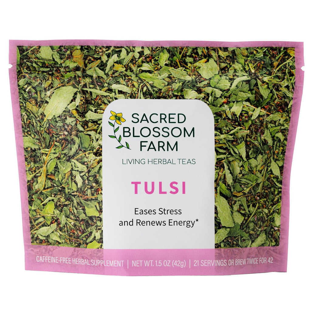 Sacred Blossom Farm Tulsi herbal tea benefits