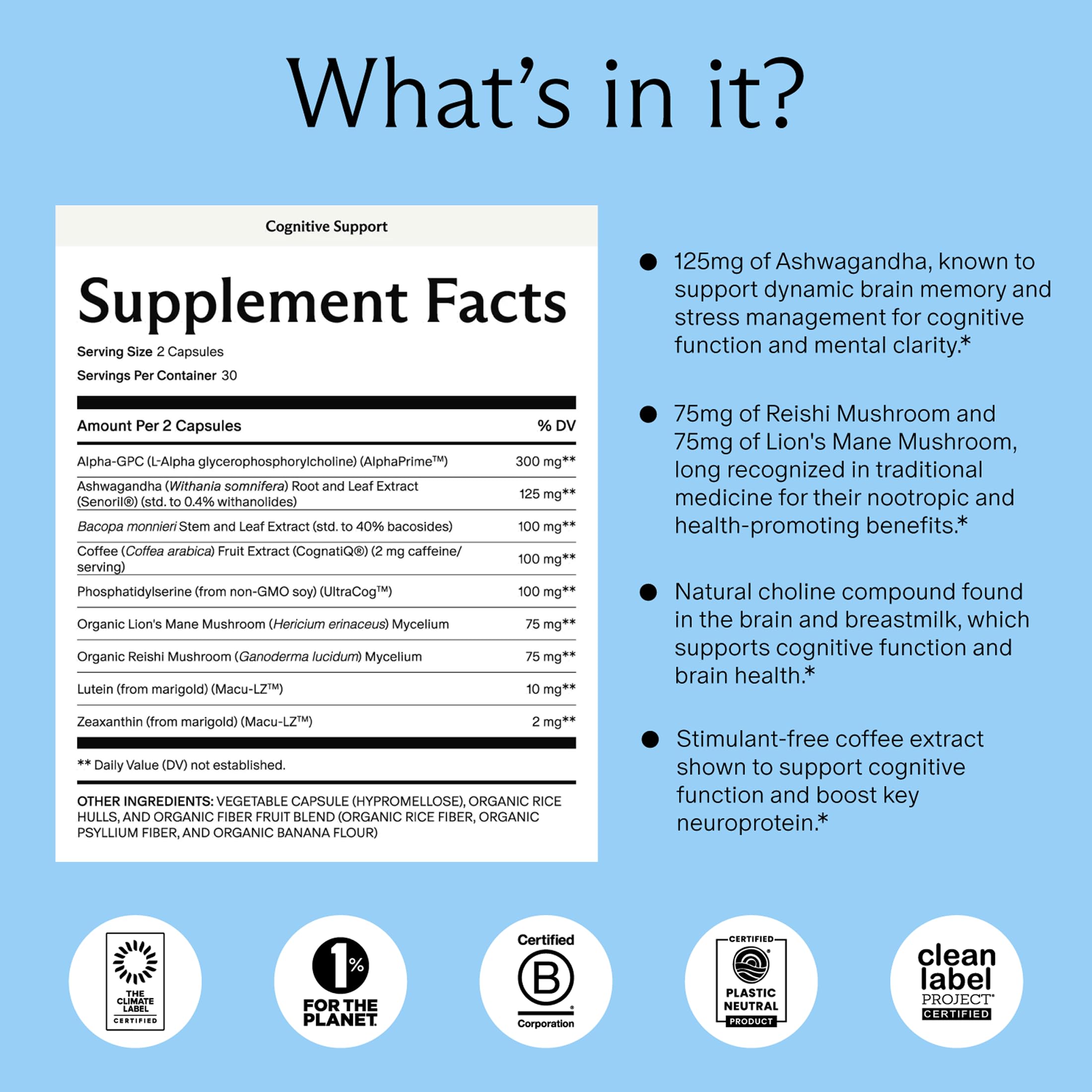 Safe cognitive supplement for breastfeeding