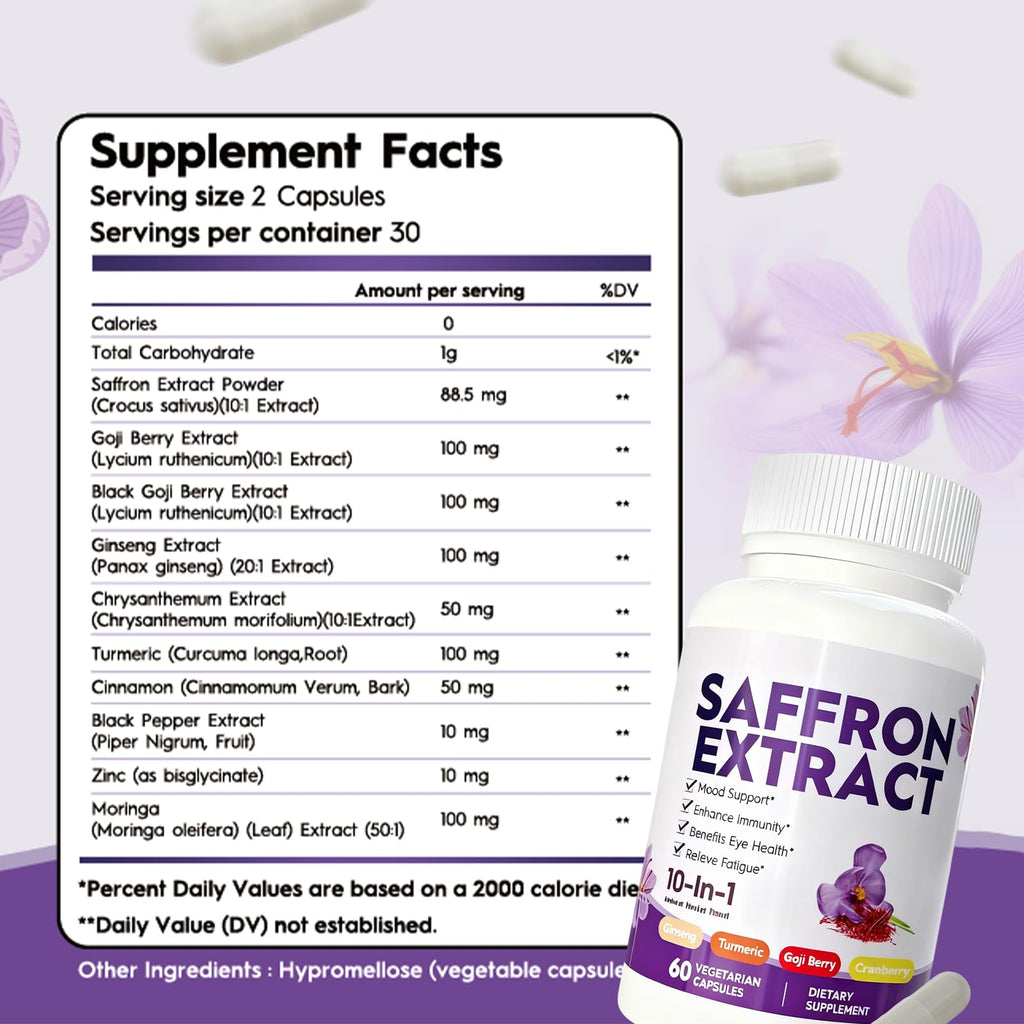 Saffron capsules for holistic health