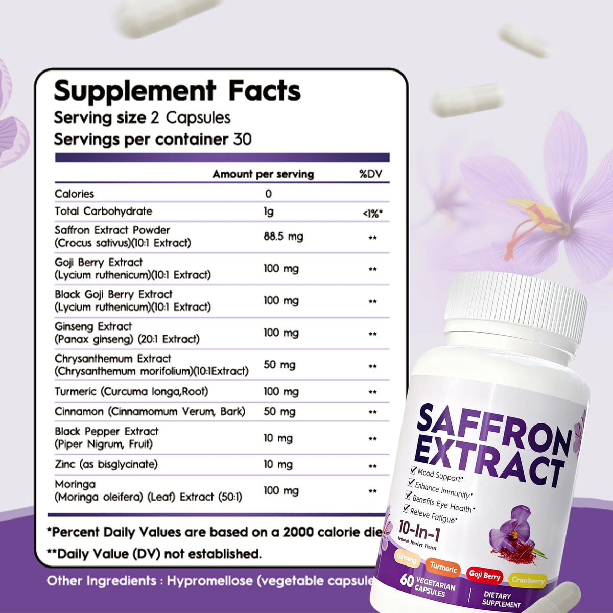 Saffron capsules for holistic health