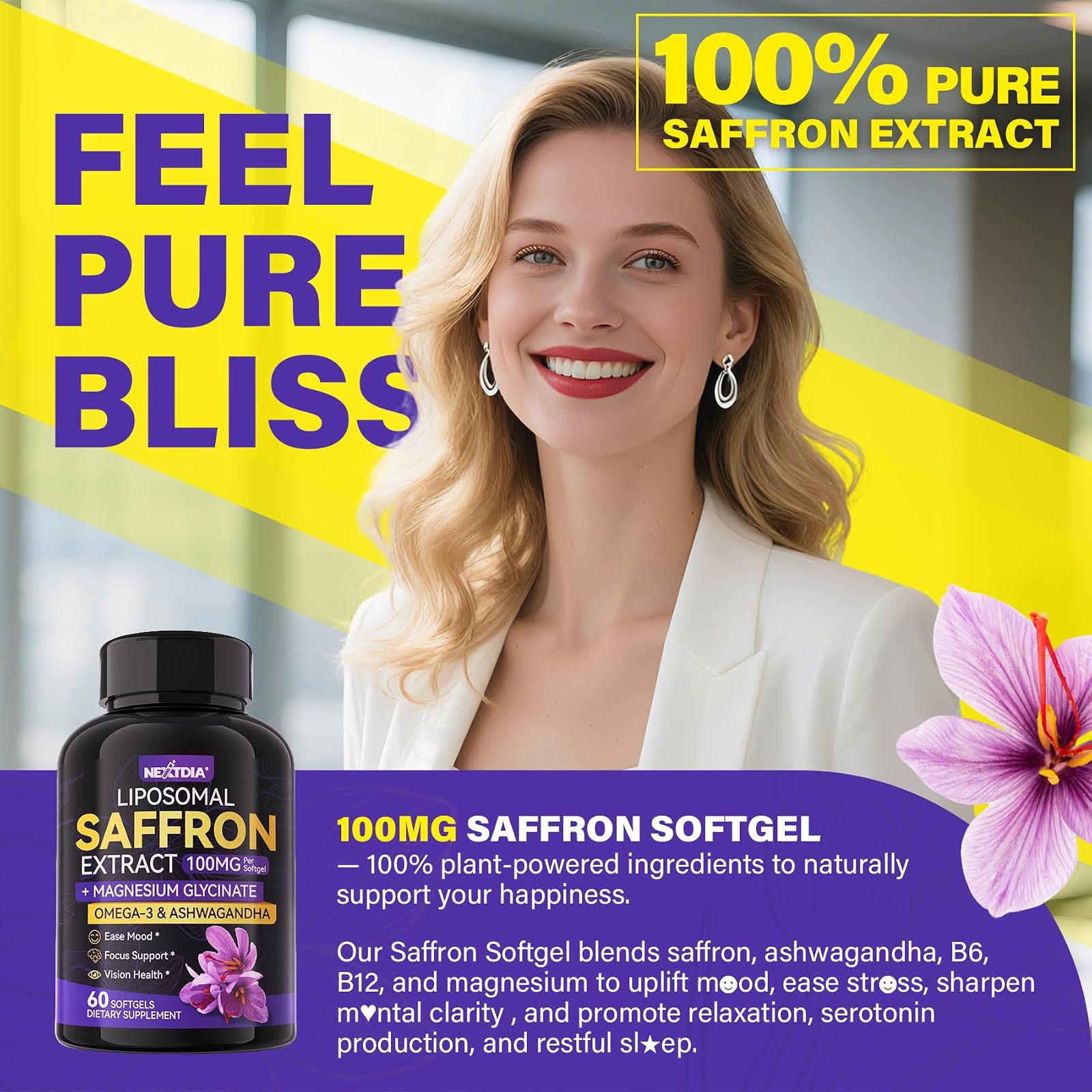 Saffron dietary supplement for relaxation