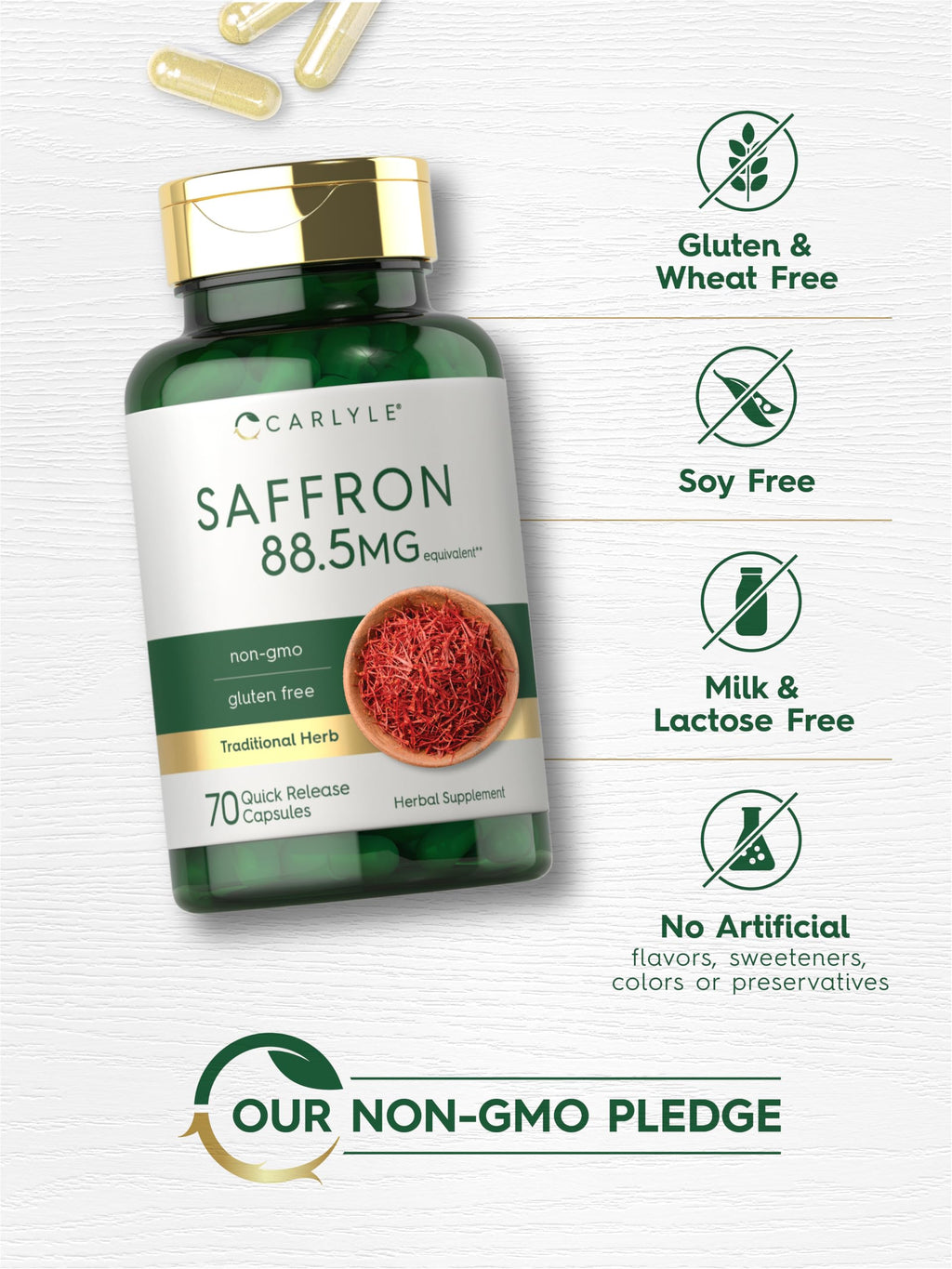 Saffron extract capsules for overall health