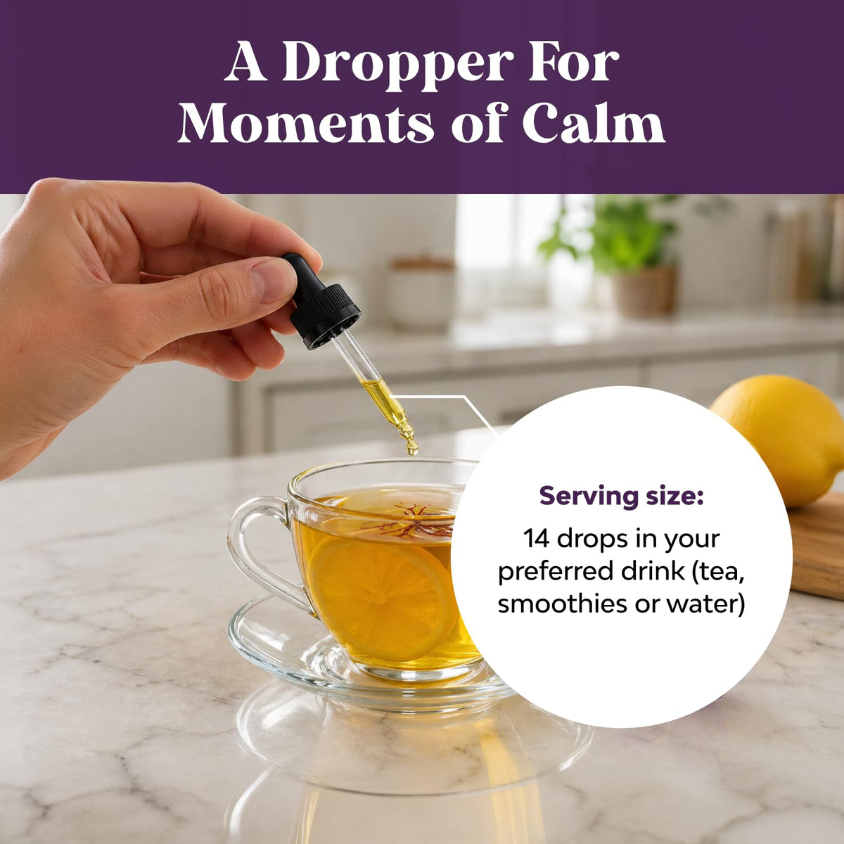 Saffron extract drops for stress relief