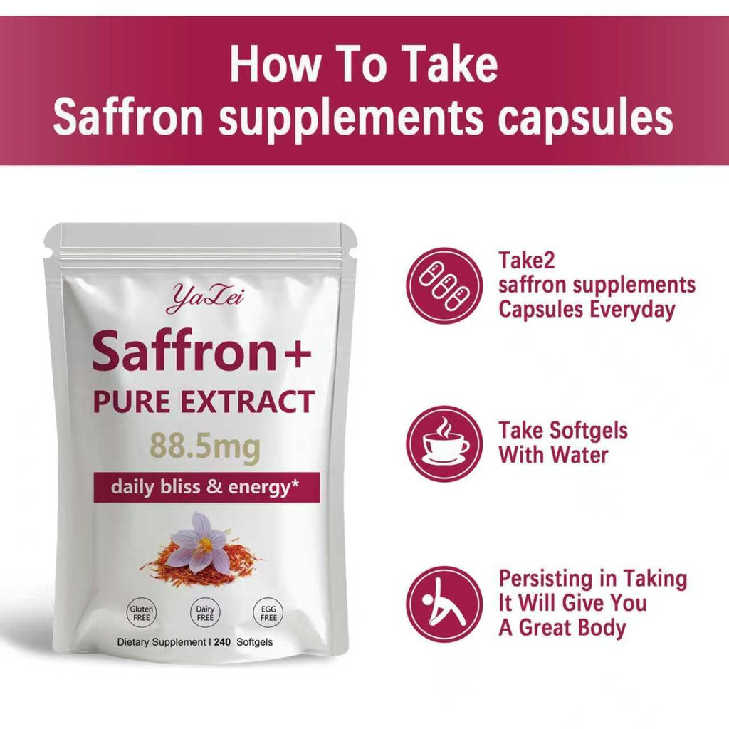 Saffron extract softgels for overall health