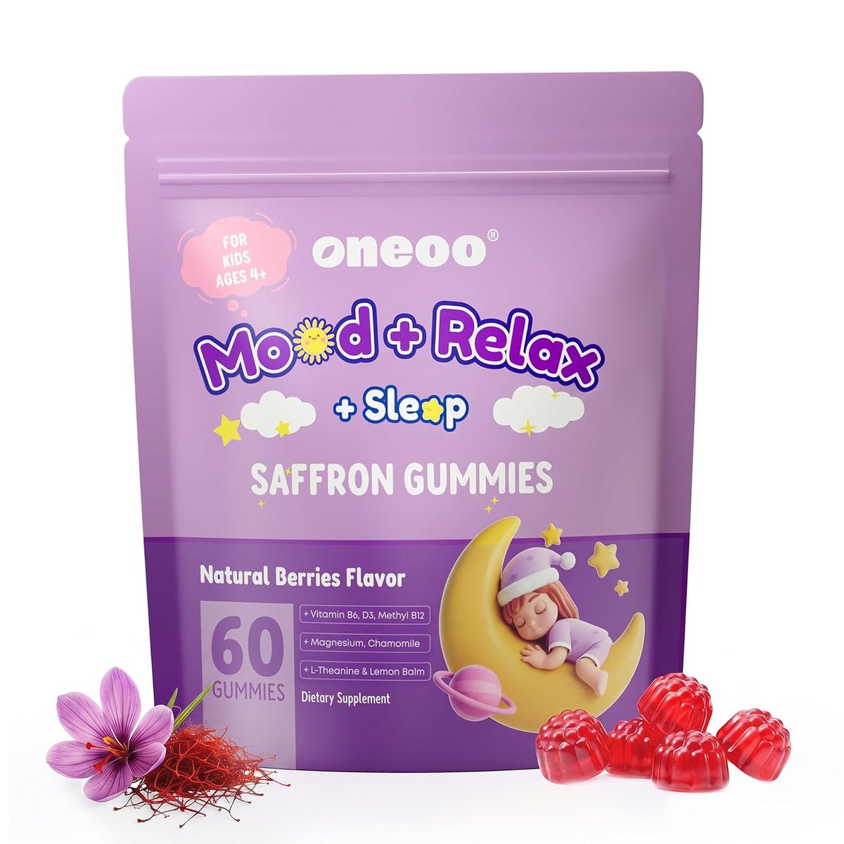 Saffron gummies for calm and focus