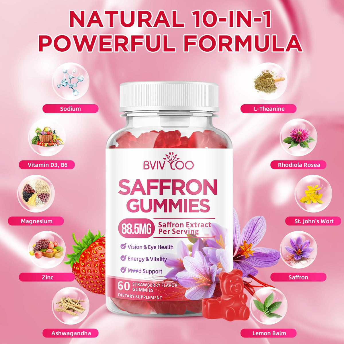 Saffron gummies for daily vitamins