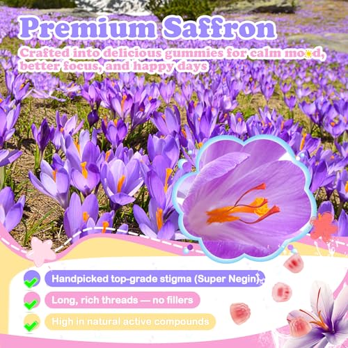 Saffron gummies for enhanced focus