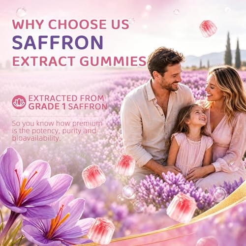 Saffron gummies for enhanced focus