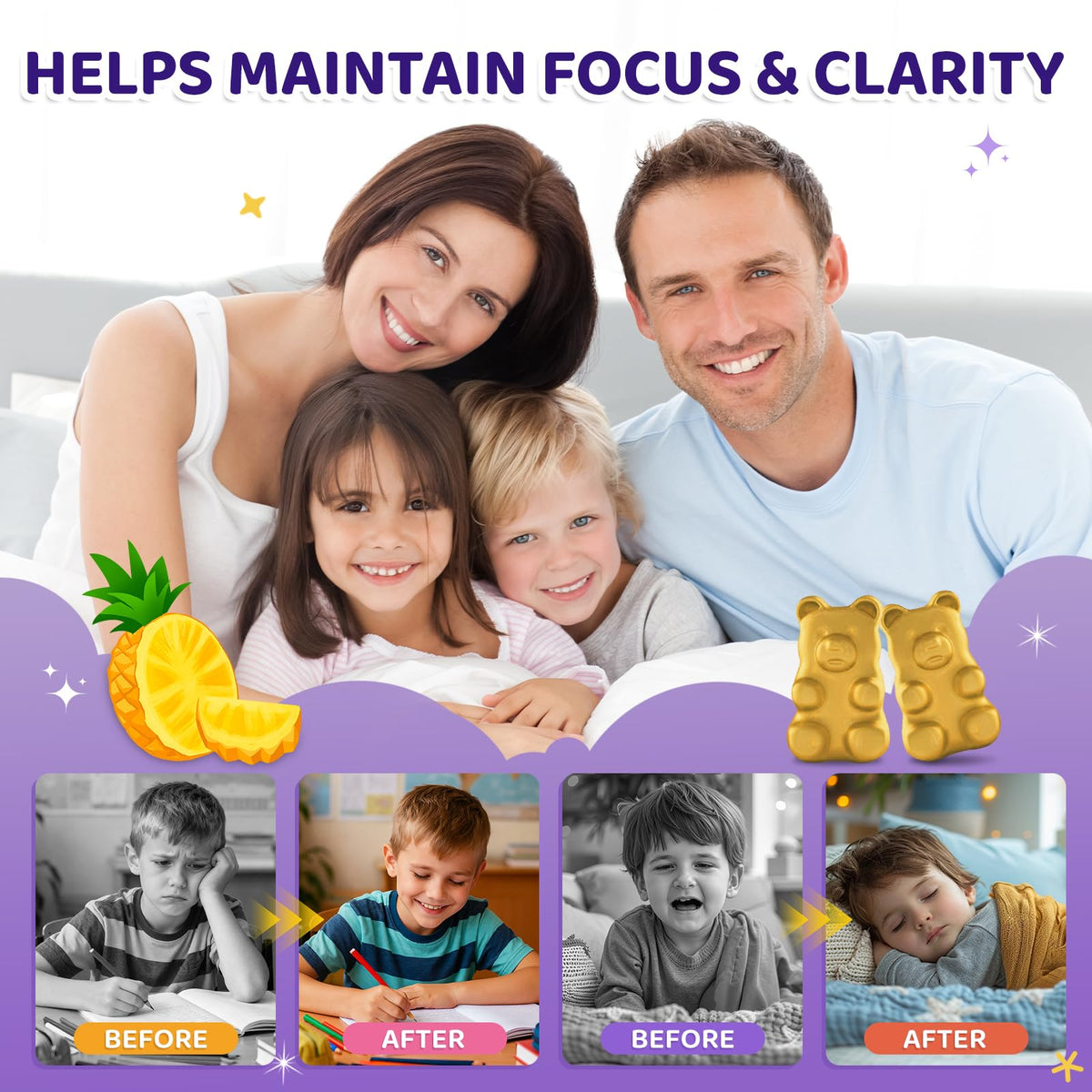 Saffron gummies for enhanced focus