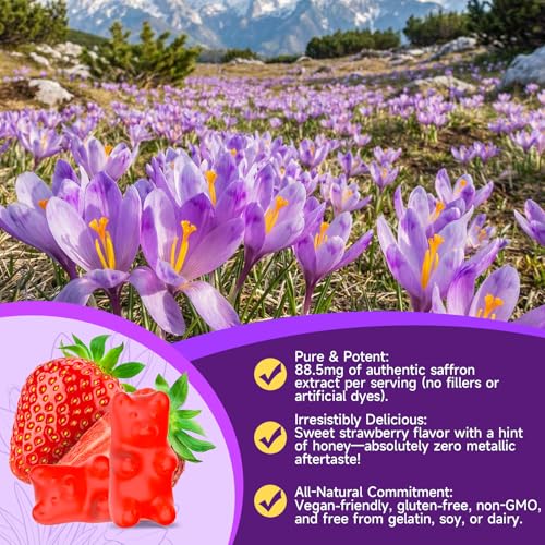 Saffron gummies for enhanced focus
