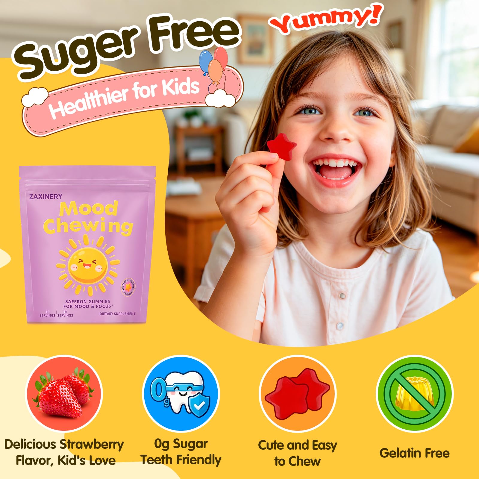 Saffron gummies for mood enhancement