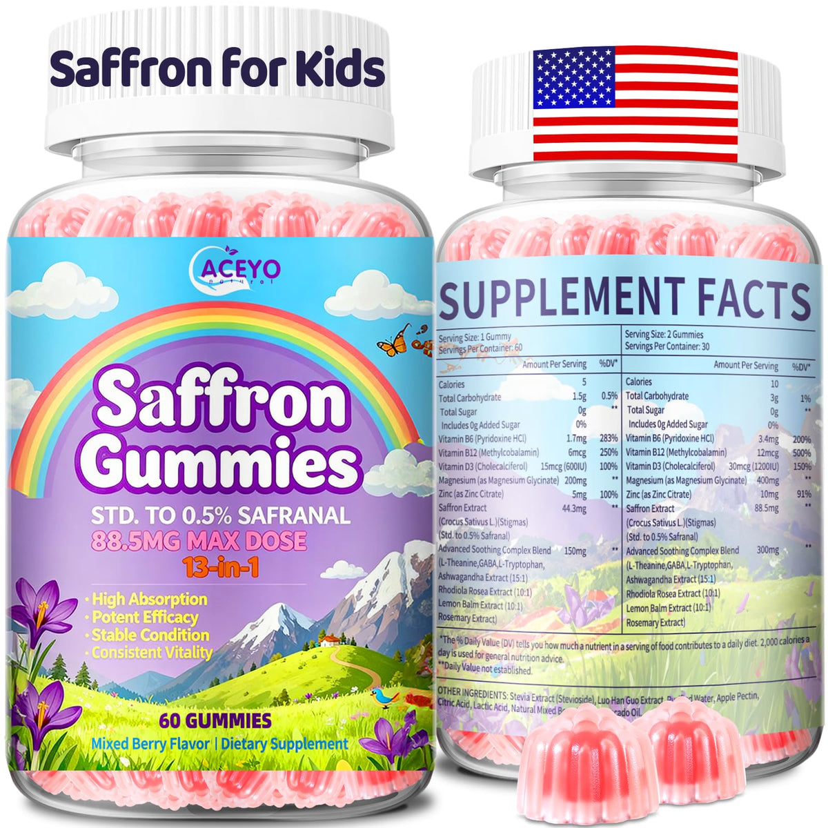 Saffron gummies for mood support
