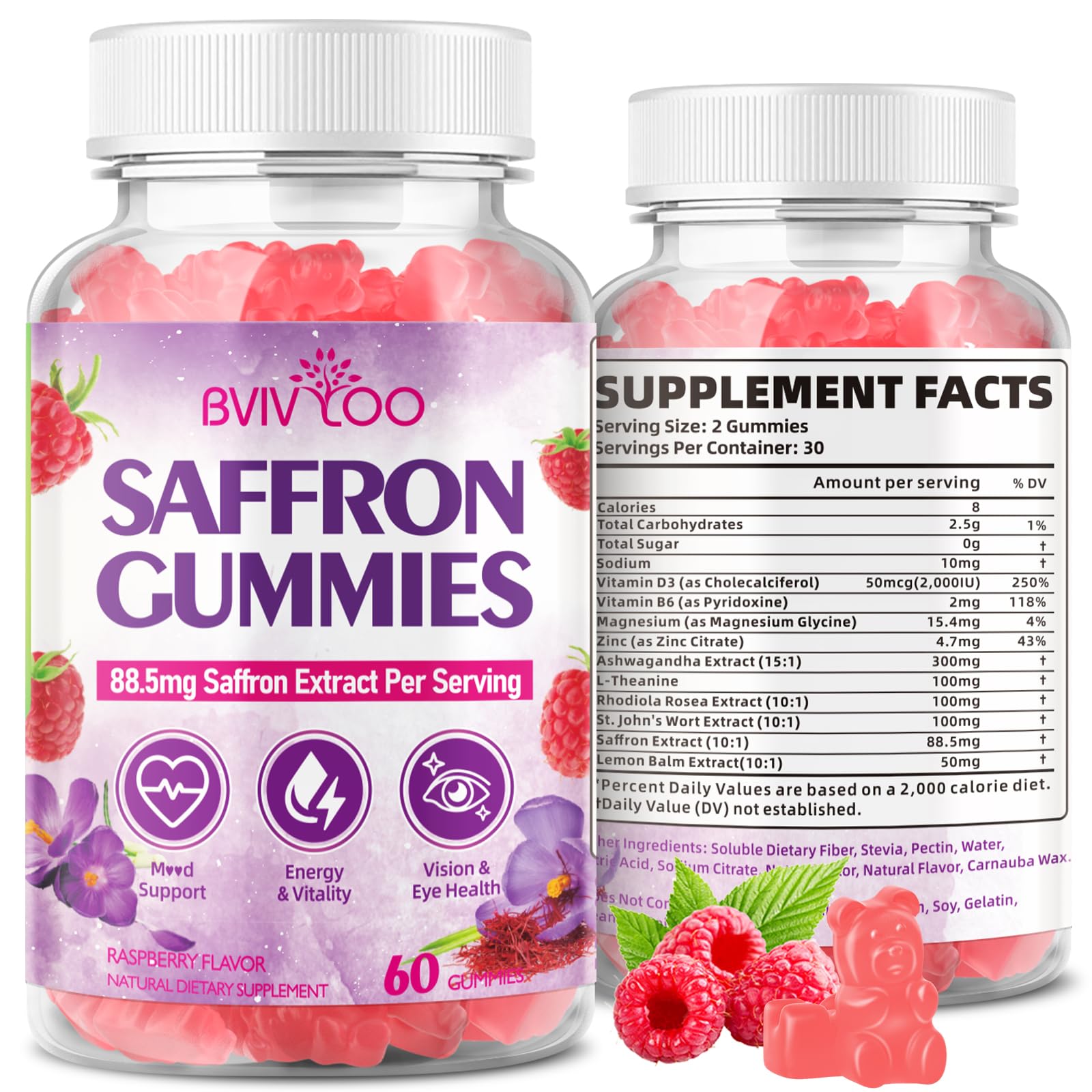 Saffron gummies for mood support