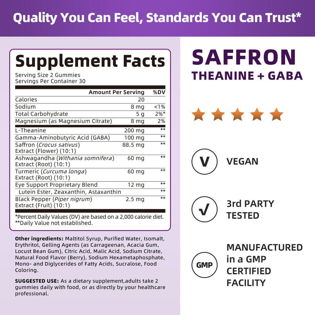 Saffron gummies for senior health