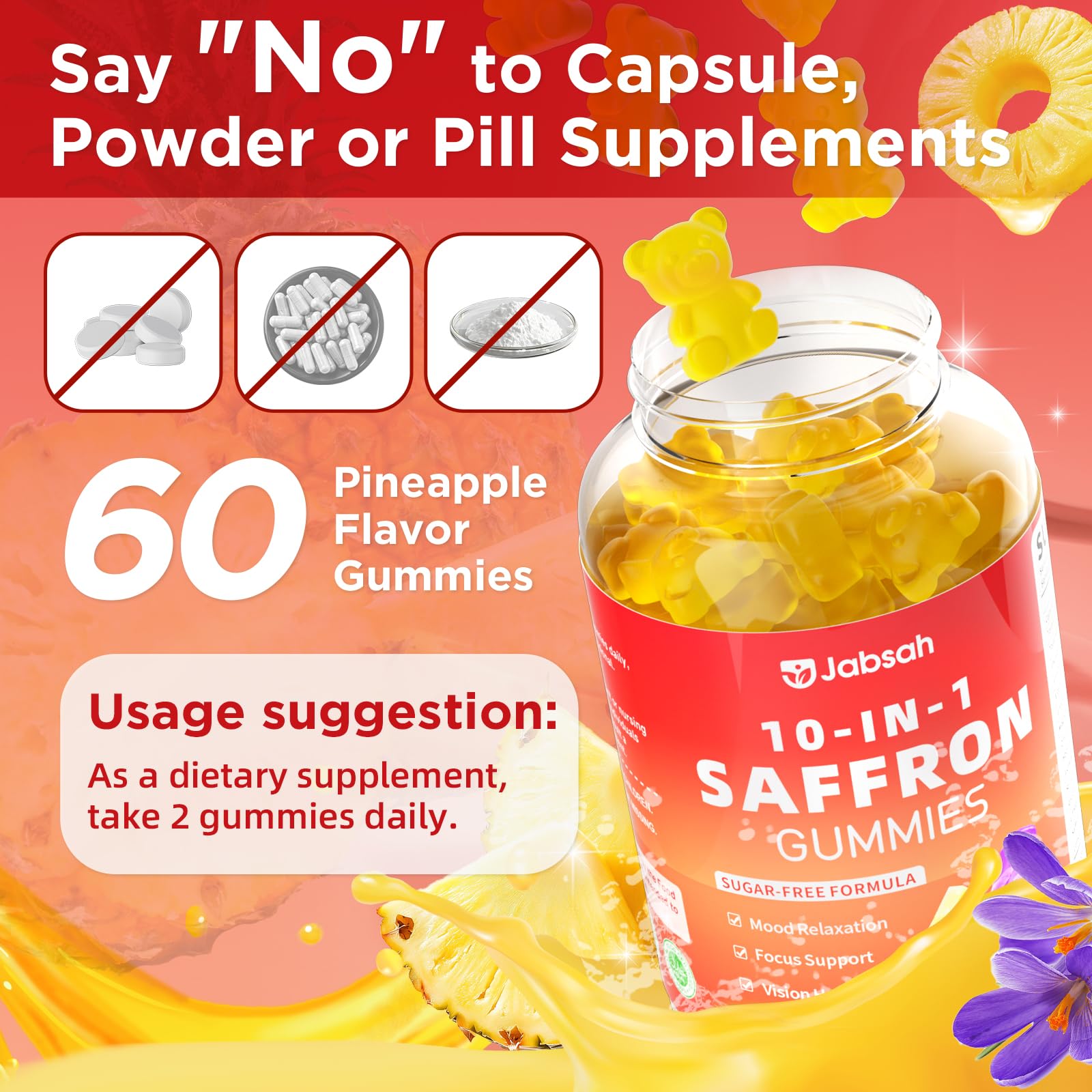 Saffron gummies for senior nutrition