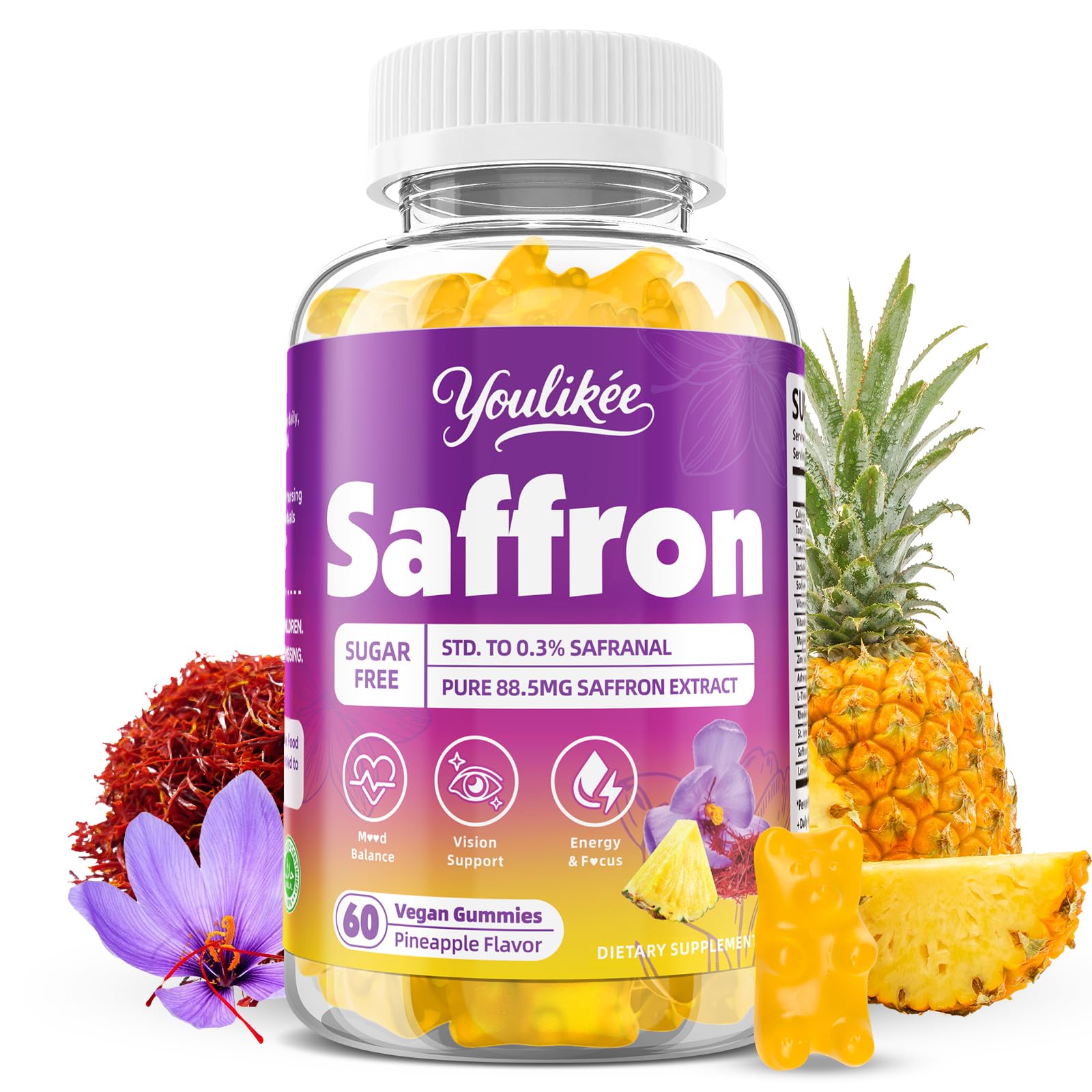 Saffron gummies for stress relief