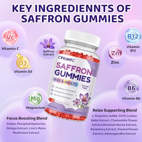 Saffron gummies with 88.5 mg dosage