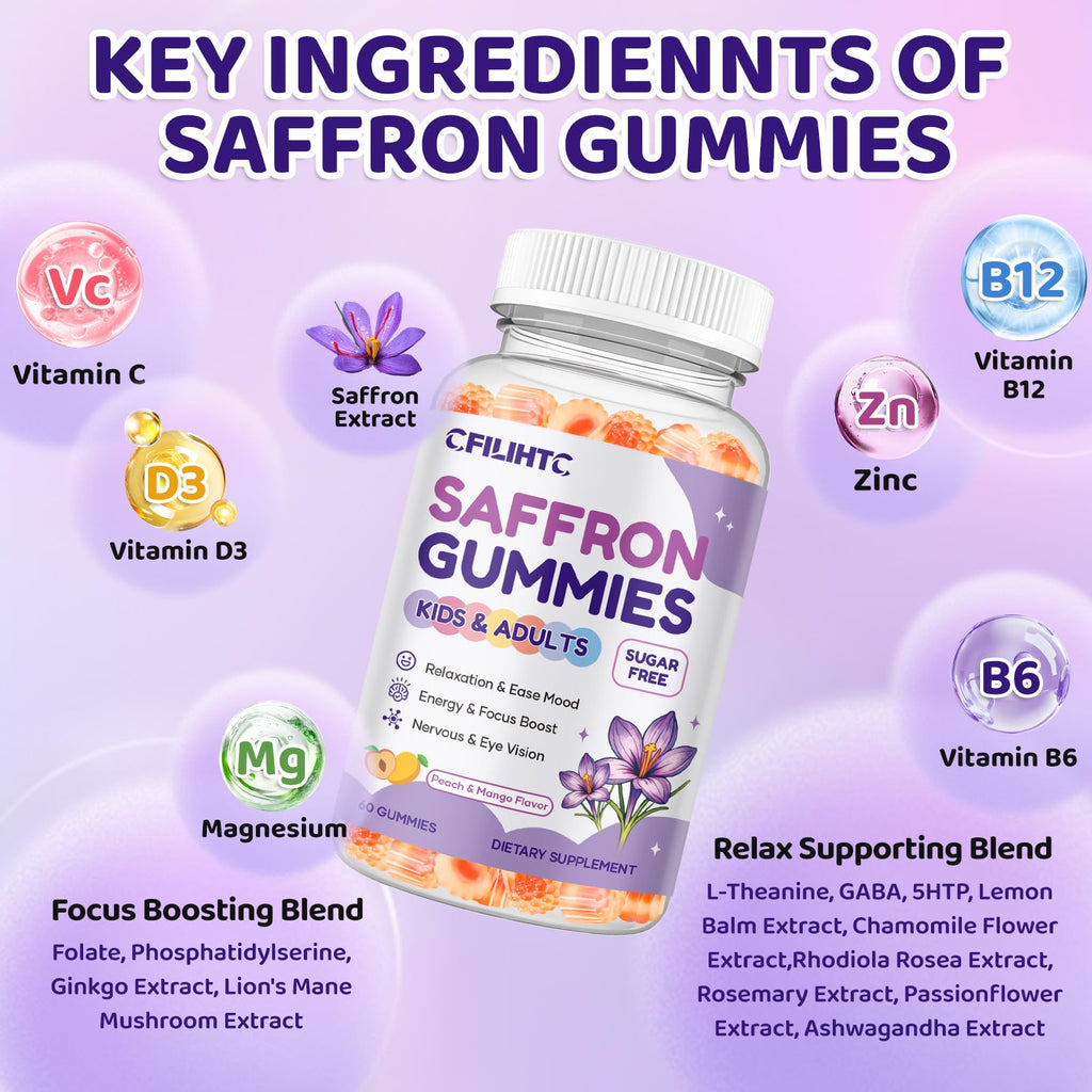 Saffron gummies with 88.5 mg dosage