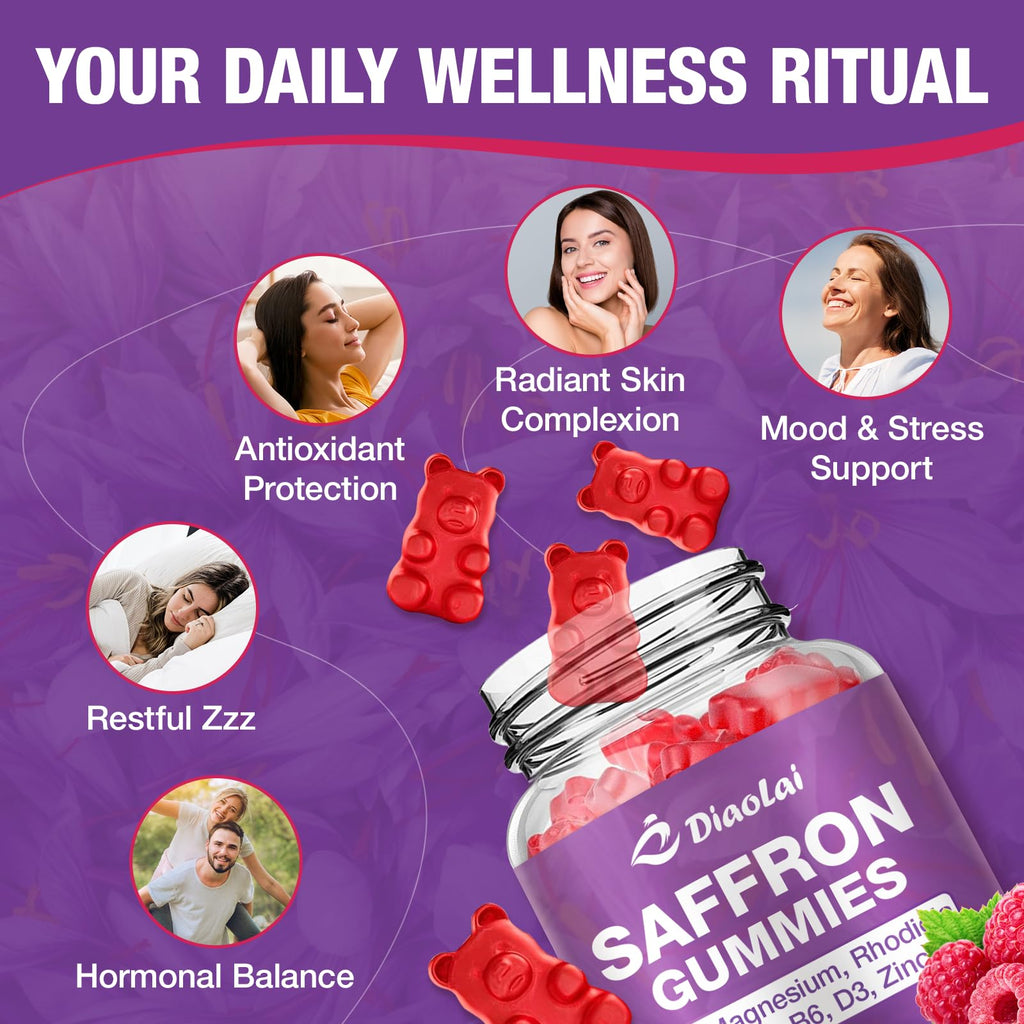 Saffron gummies with 88.5 mg potency