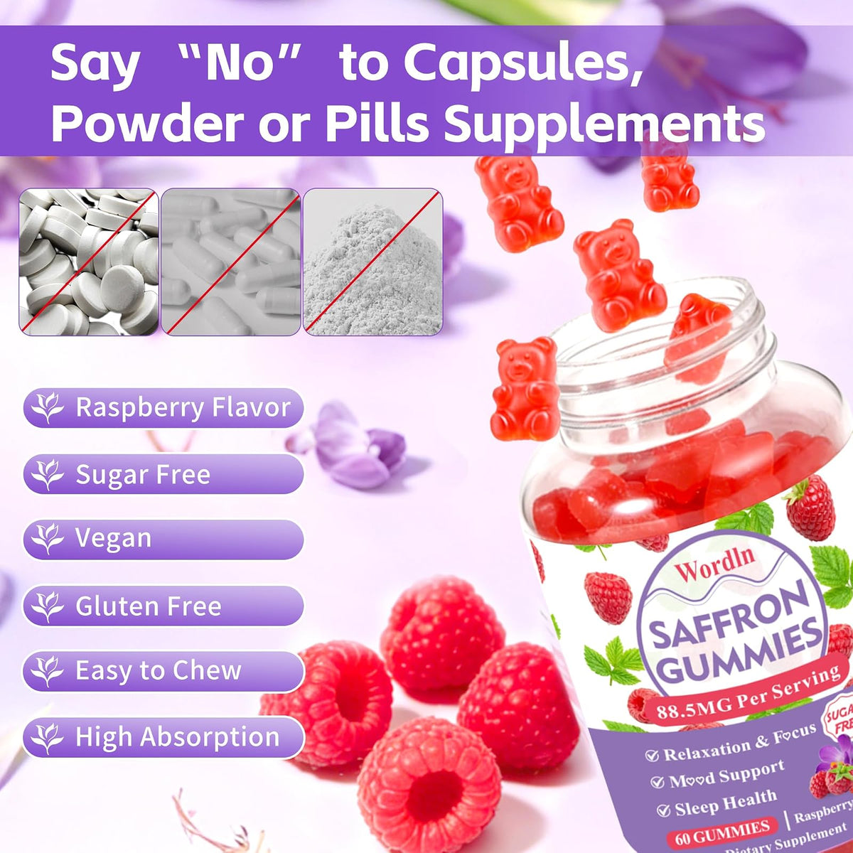 Saffron gummies with antioxidant benefits