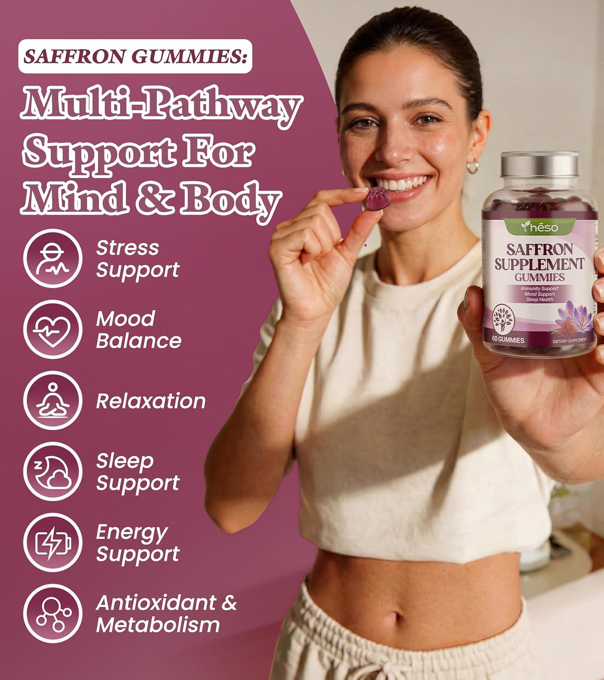 Saffron gummies with calming effects