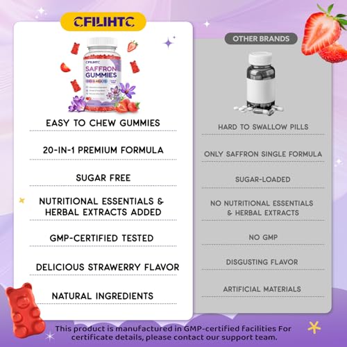 Saffron gummies with herbal benefits