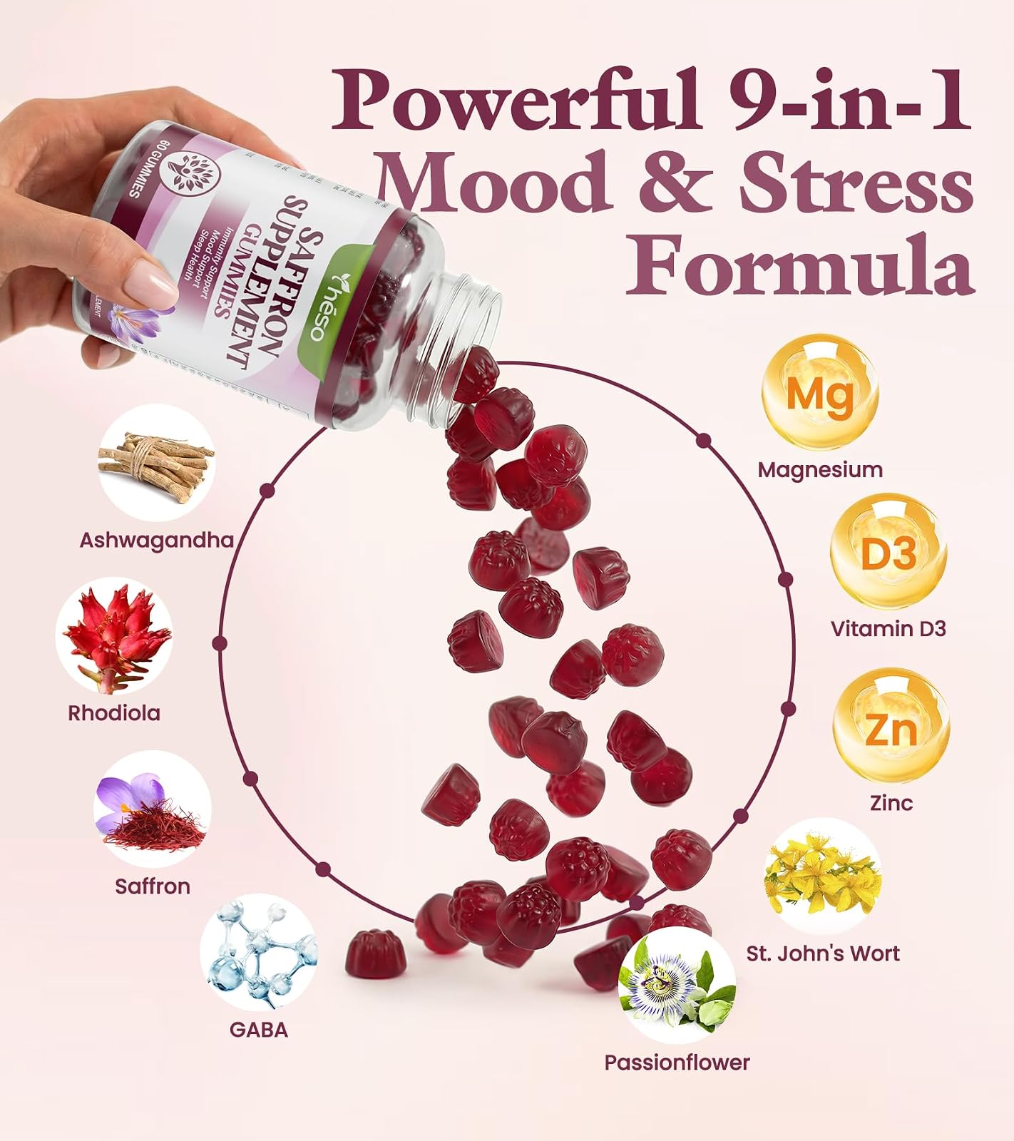 Saffron herbal gummies for relaxation