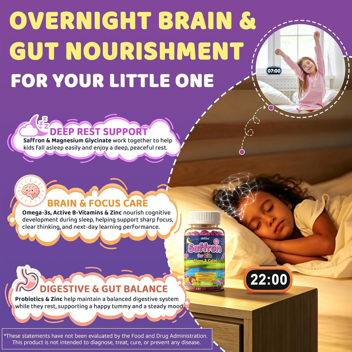 Saffron infused sleep gummies for kids