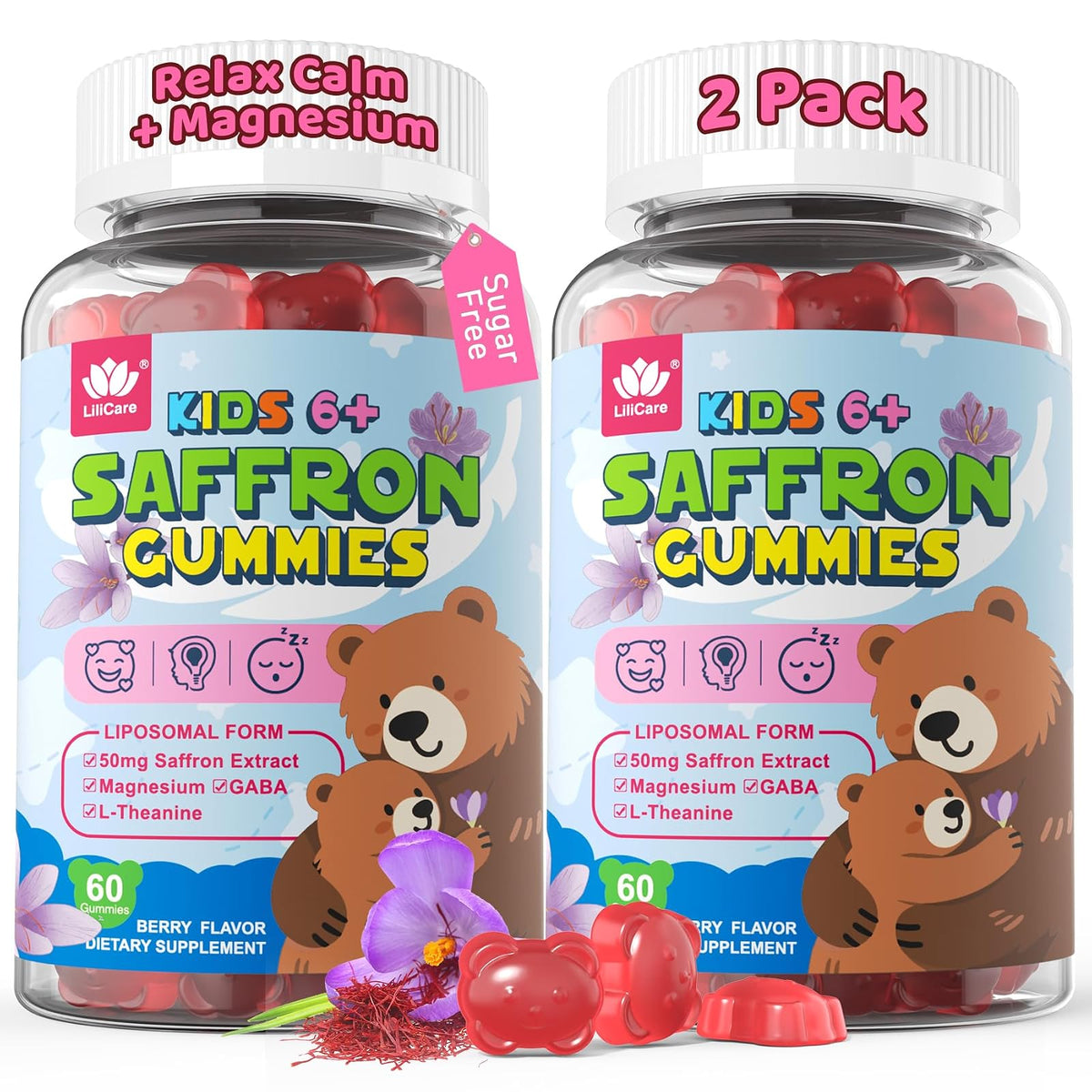 Saffron magnesium glycinate gummies for kids