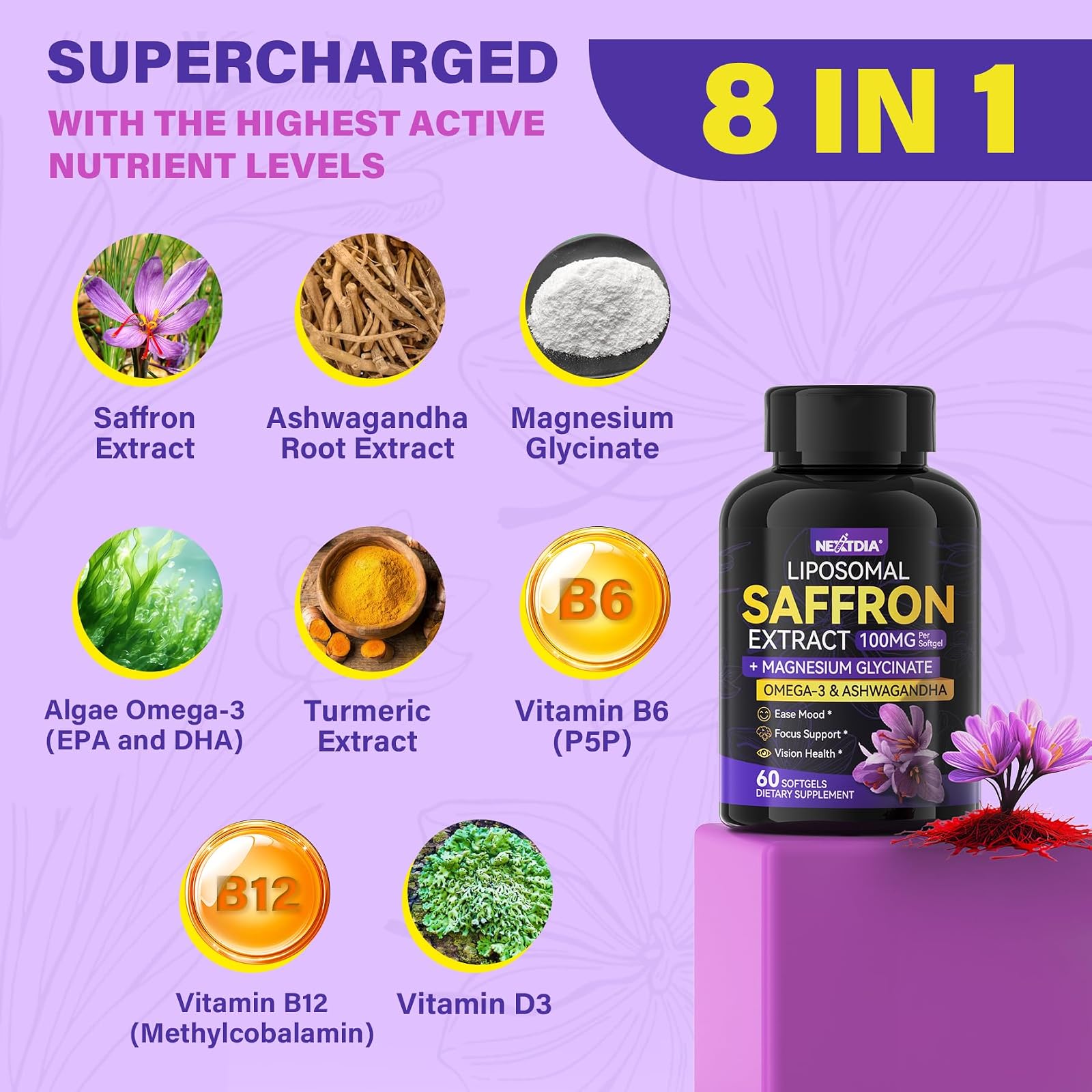 Saffron multivitamin for seniors' vitality