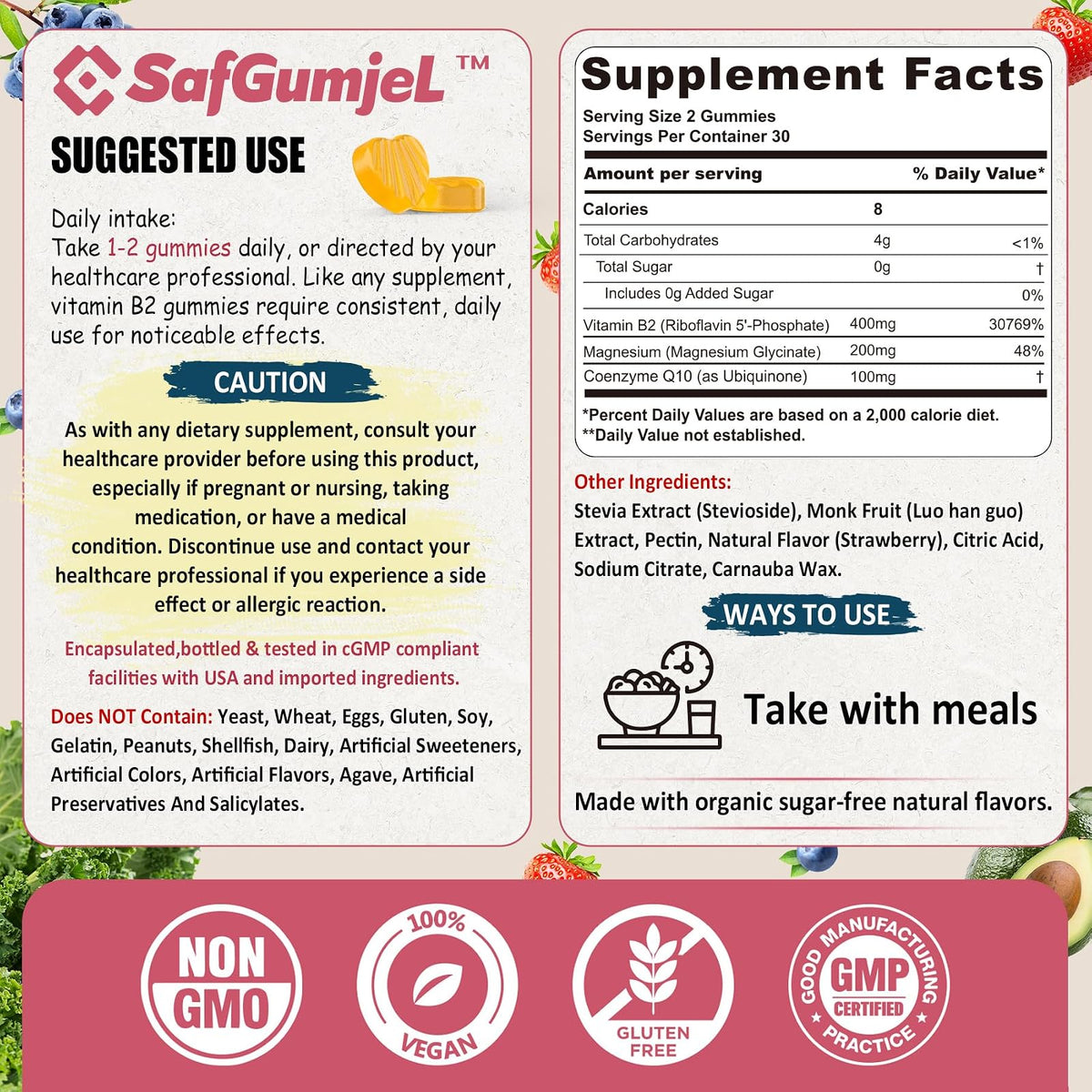 Safgumjel Vitamin B2 400 mg supplement