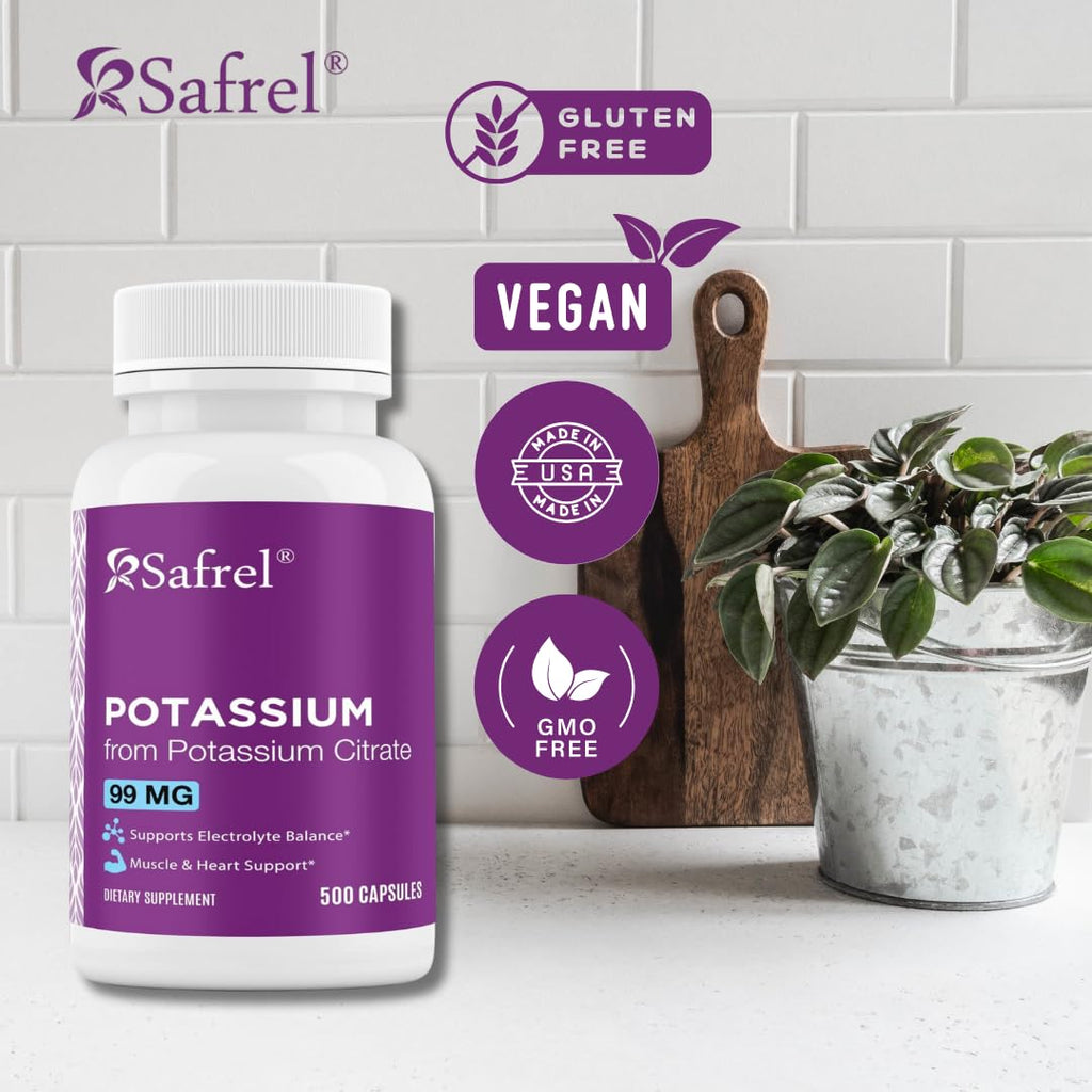 Safrel potassium citrate for muscle function