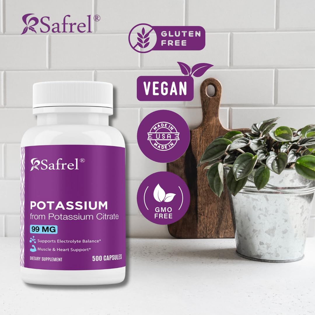 Safrel potassium citrate for muscle function